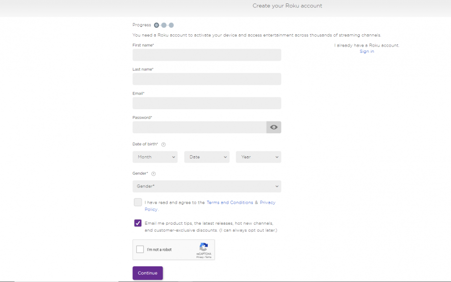 Creating a Roku Account | Amplex SupportAmplex Support